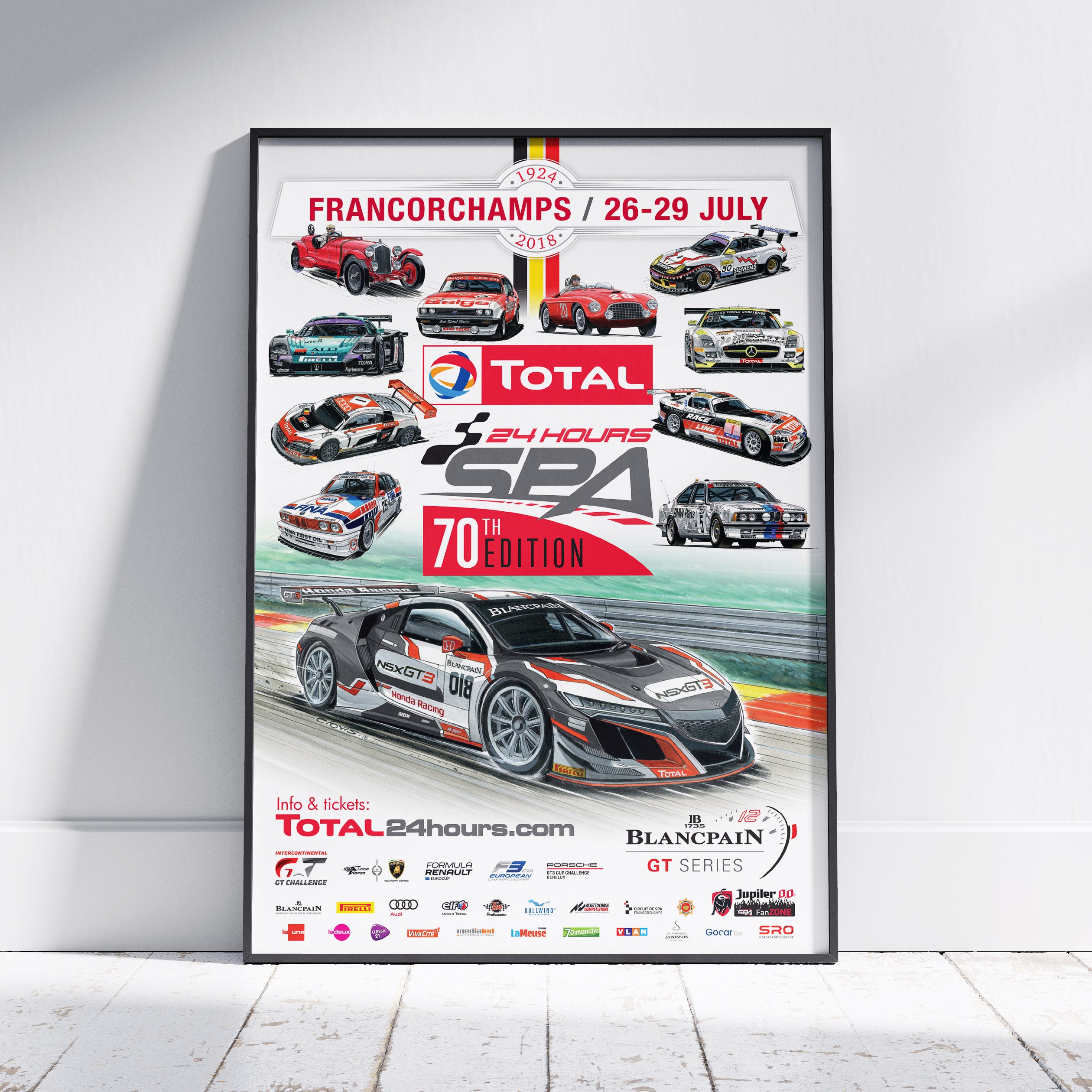 2018 24 Hours Of Spa Poster – GTWCEuropeMerchandise